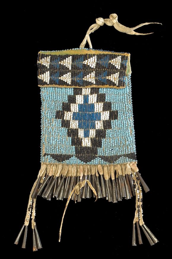 Bonhams : An Apache beaded strike-a-lite bag