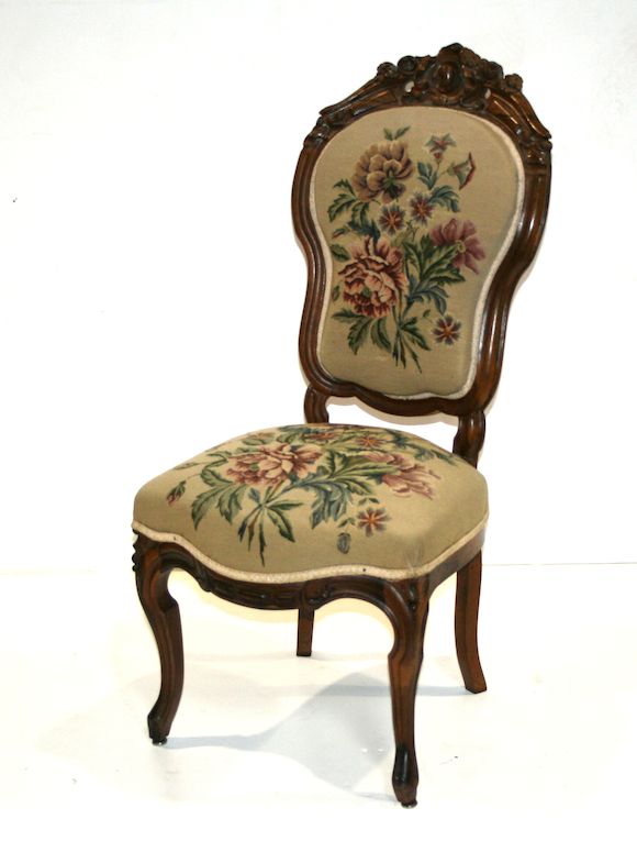 Bonhams : A pair of Rococo Revival walnut side chairs