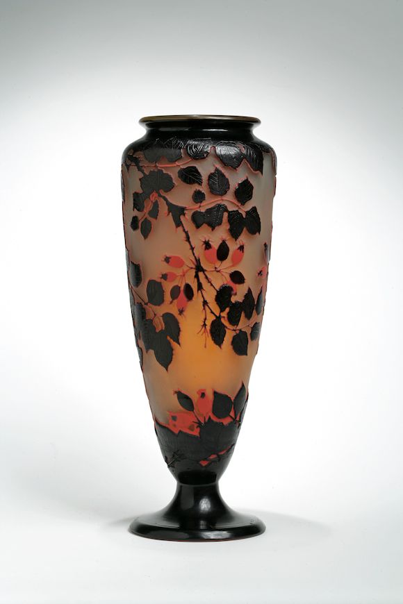 Bonhams : A Gallé cameo glass vase