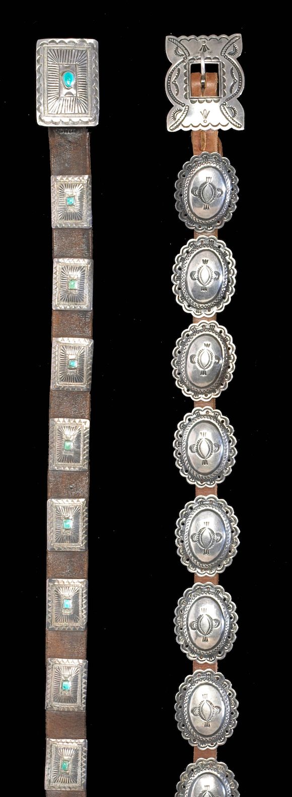 Bonhams : Two Navajo concha belts