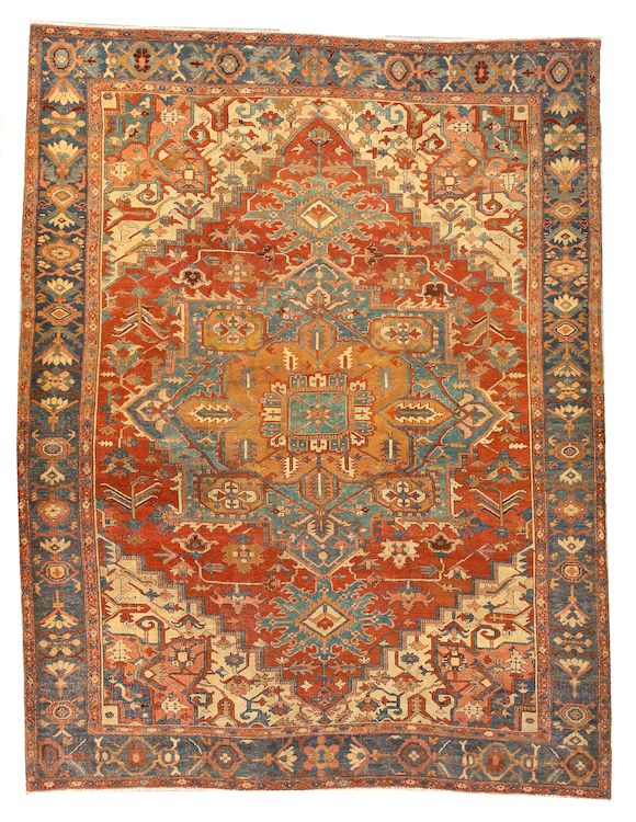 Bonhams : A Serapi carpet Northwest Persia, size approximately 9ft. 9in ...