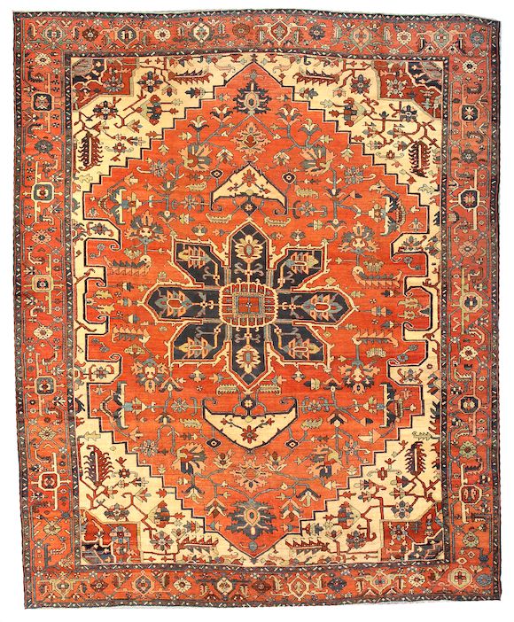Bonhams : A Serapi carpet Northwest Persia, size approximately 12ft. x ...