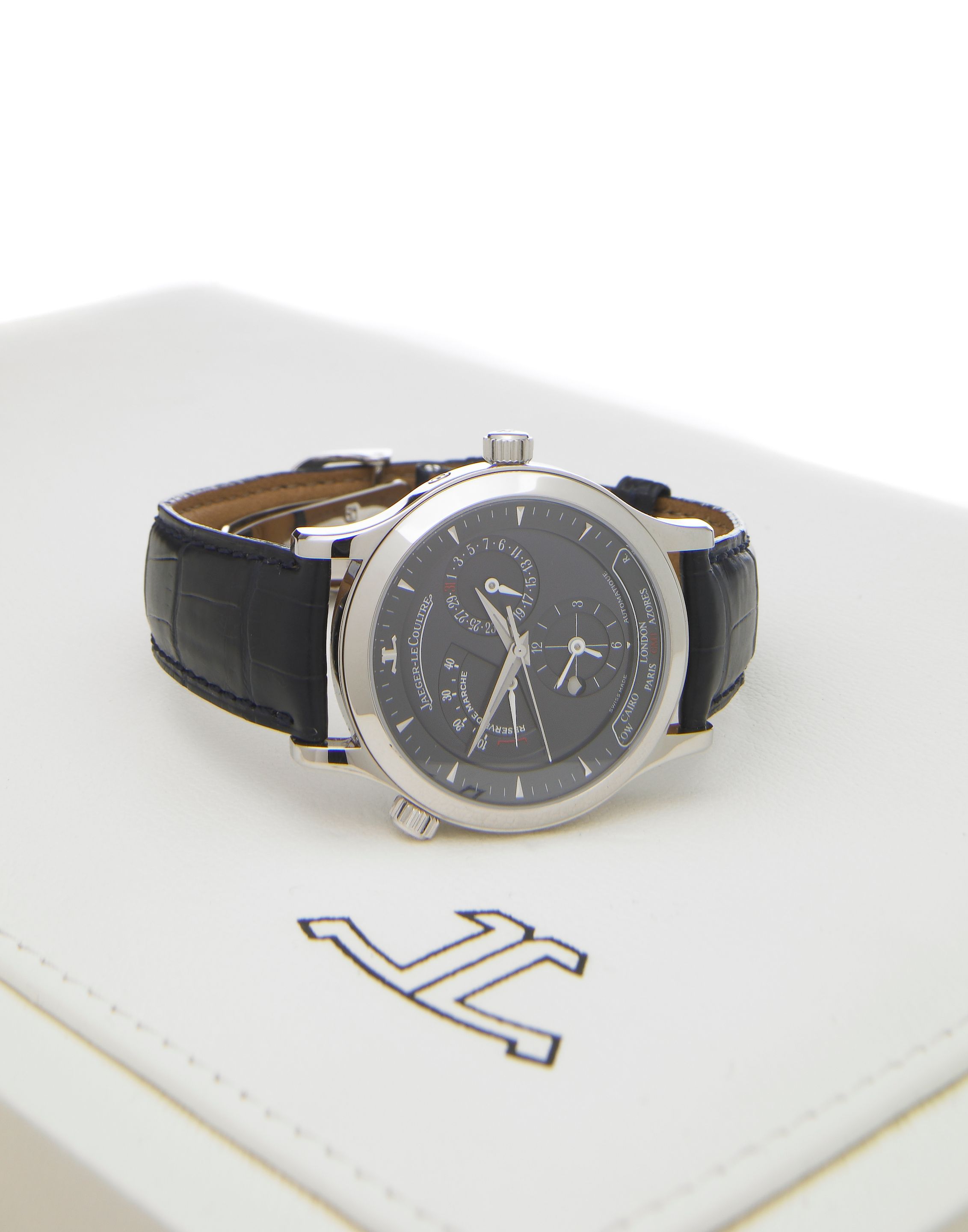 Jaeger LeCoultre. A fine platinum limited edition self-winding dual ...