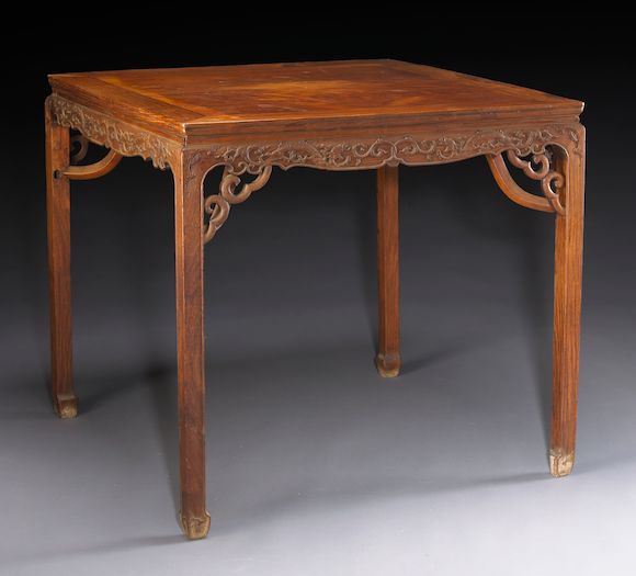 Bonhams : A huanghuali square table (fang zhuo) 18th Century