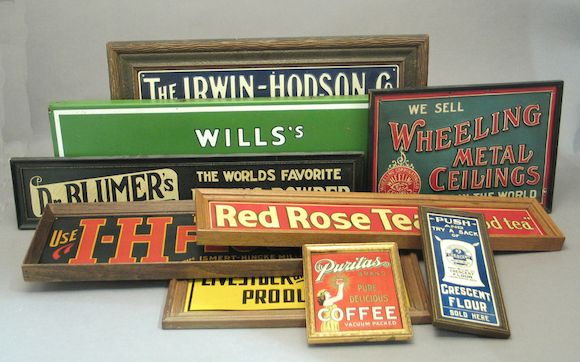 Bonhams : Tin lithographed and paper signs