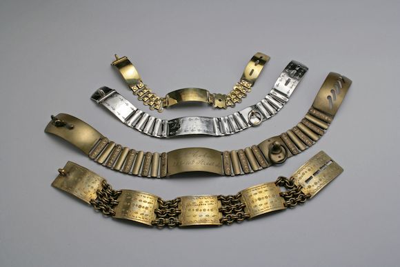 Bonhams : Group of four American linked metal collars