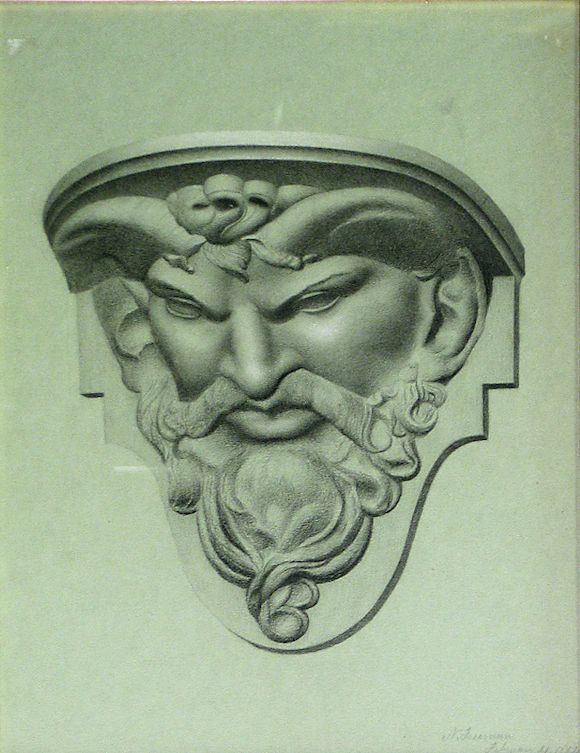 Bonhams : N. Freeman (19th Century) A study of a satyr wall bracket ...