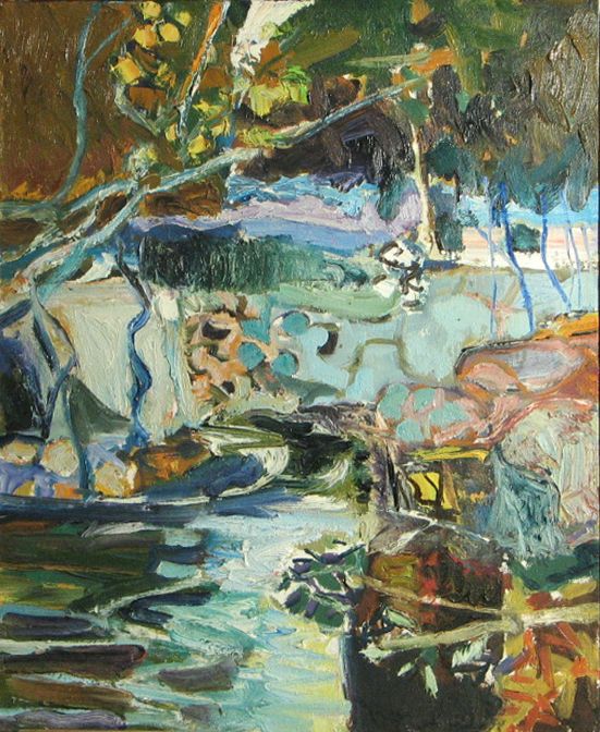 Bonhams : Robert Aaron Frame (American, 1924-1999) Trout pool 24 x 20in