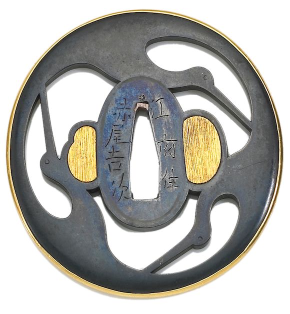 Bonhams : A shakudo tsuba By Akao Yoshitsugu II, Edo Period, mid 18th ...