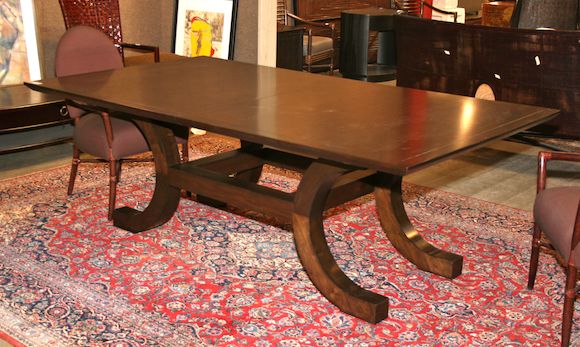 Bonhams : An Orlando Diaz-Azcuy walnut Palazzo dining table