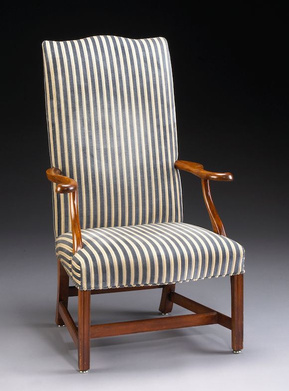 Bonhams : A Federal mahogany upholstered lolling chair