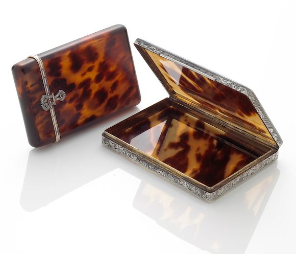 Bonhams : Two tortoise shell cigarette cases, French and English