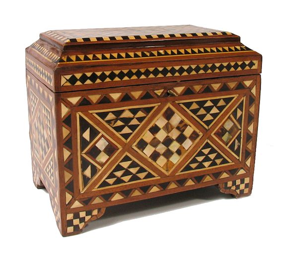 Bonhams : A Moorish style mother of pearl and tortoise shell inlaid box