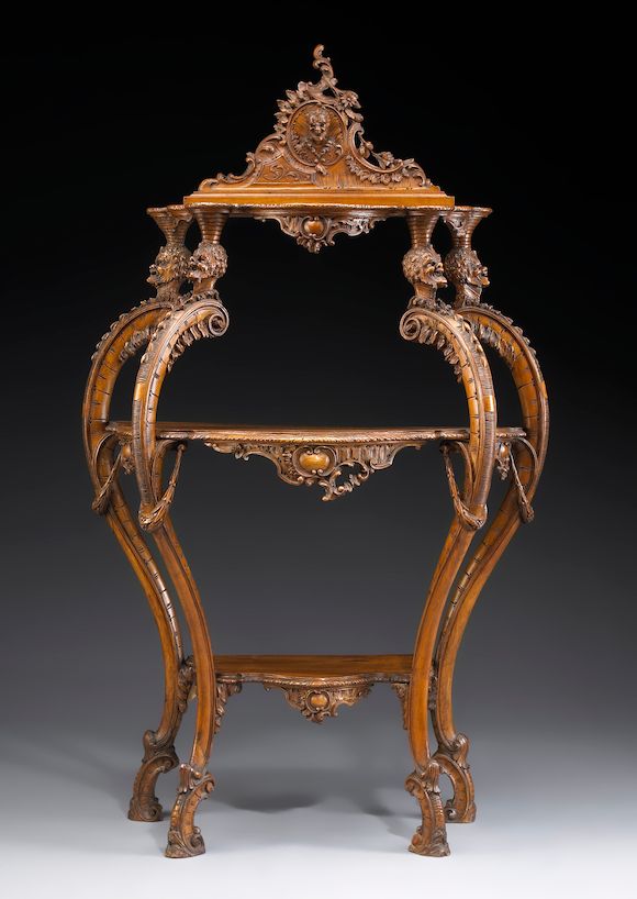 Bonhams : An Austrian Rococo style beechwood étagerè