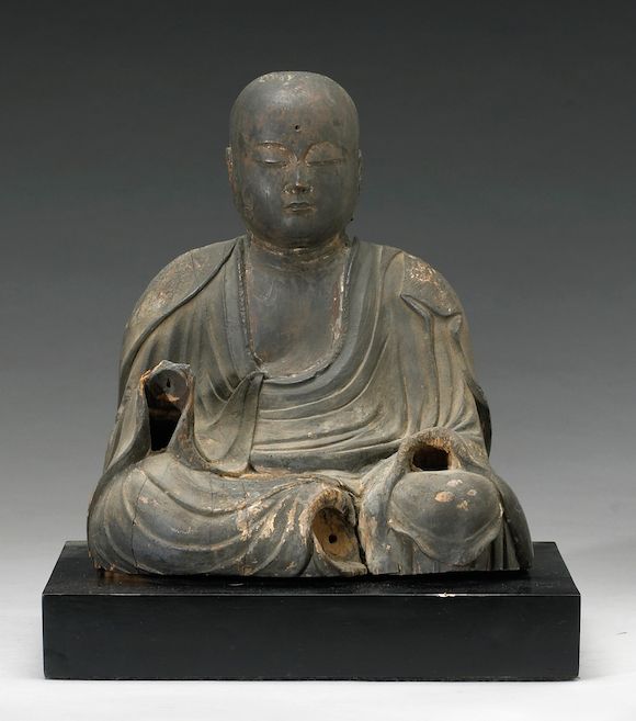 Bonhams : A lacquered wood figure of Jizo Edo Period