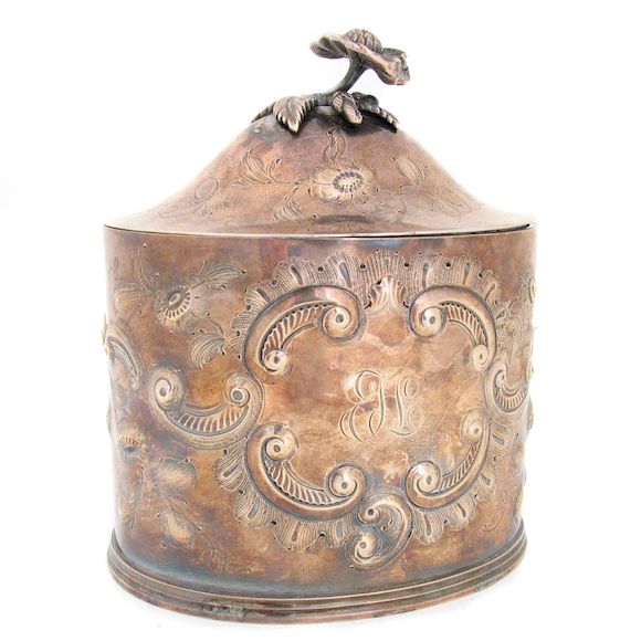 Bonhams : Coin Silver Tea Caddy by N. Harding