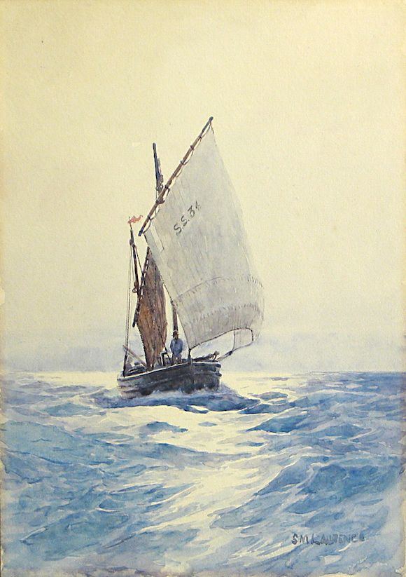 Bonhams : Sydney Laurence (American, 1865-1940) A Fishing Boat at Full ...