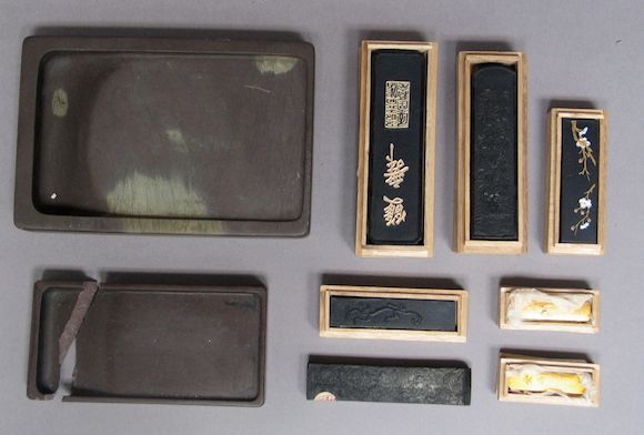 Bonhams : A group of ink stones and ink cakes
