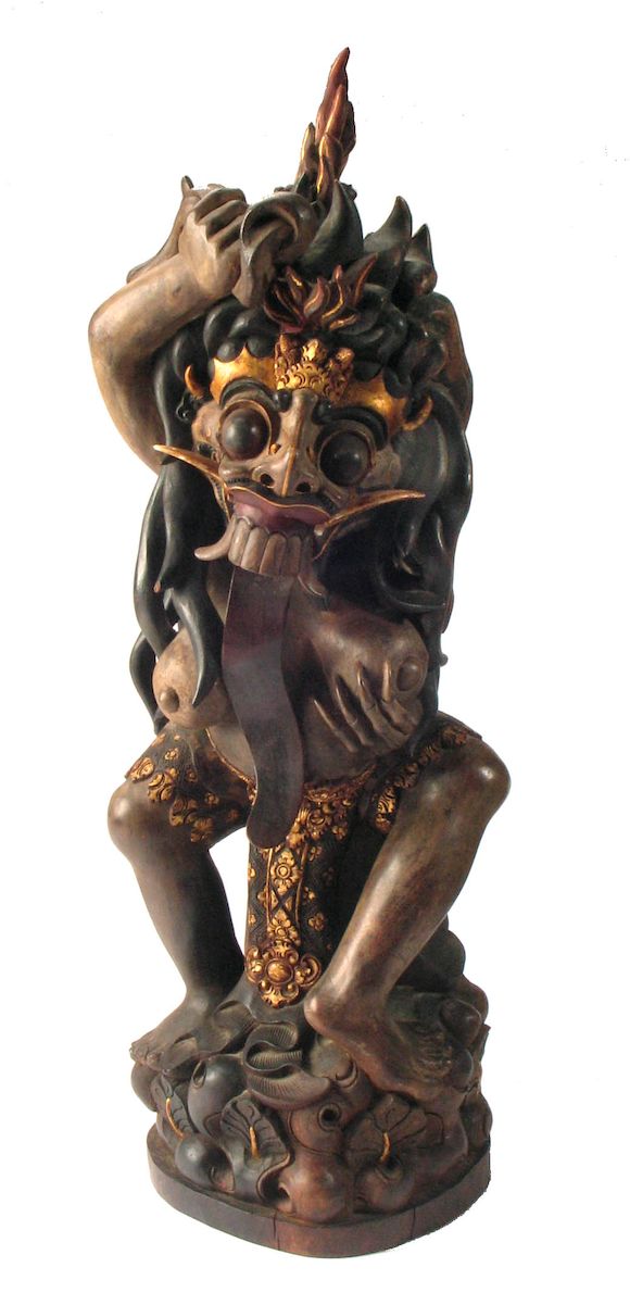 Bonhams : An Indonesian carved wood demon