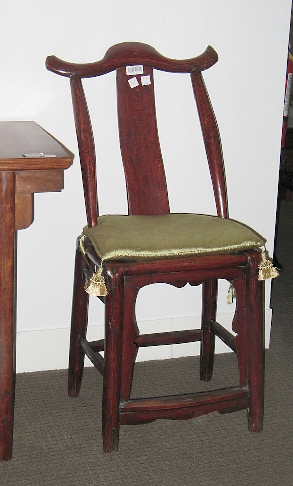 Bonhams : A pair of softwood yoke-back chairs