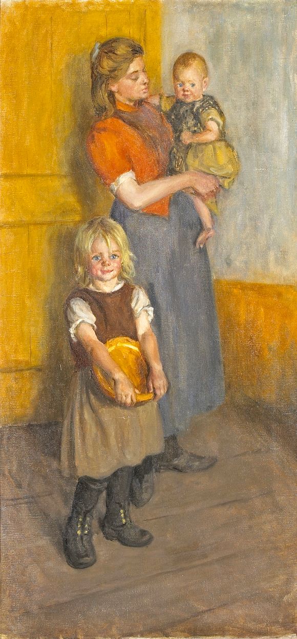 Bonhams : Alida Ghirardelli (American, 1881-1909) Dutch Family 49 1/4 x ...