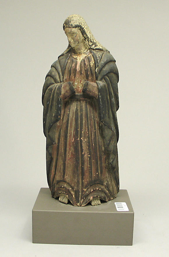 Bonhams A Spanish Colonial Polychrome Carved Wood Figure Of The Madonna