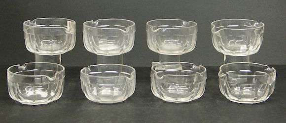 Bonhams : Eight English double-lipped wine glass rinsers