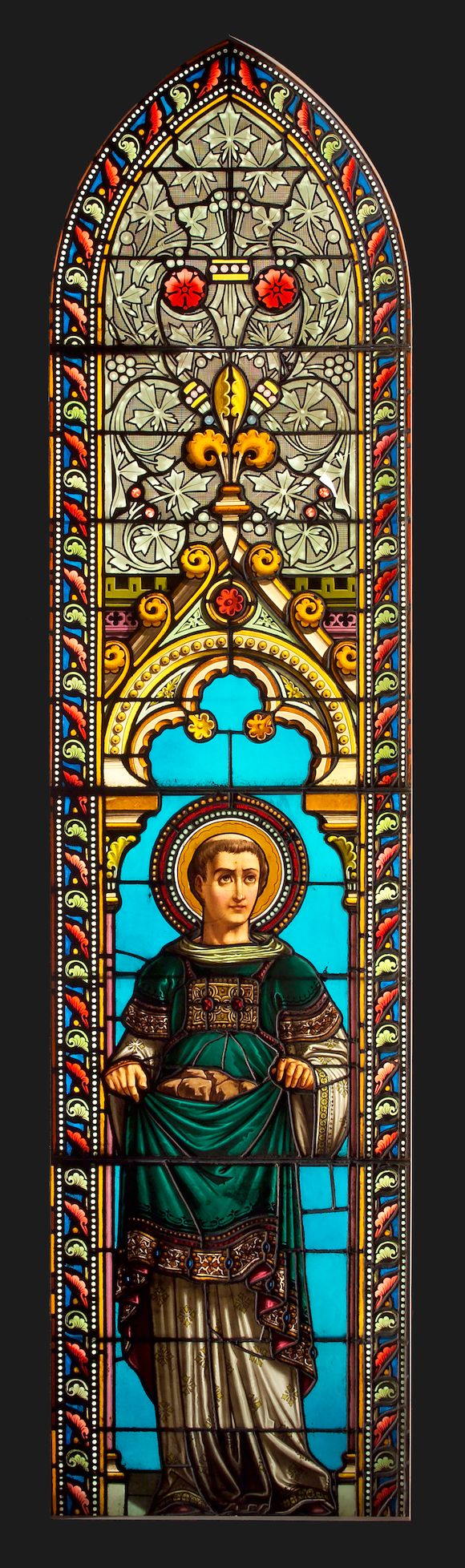 Bonhams : A French Gothic Revival stained and leaded glass window