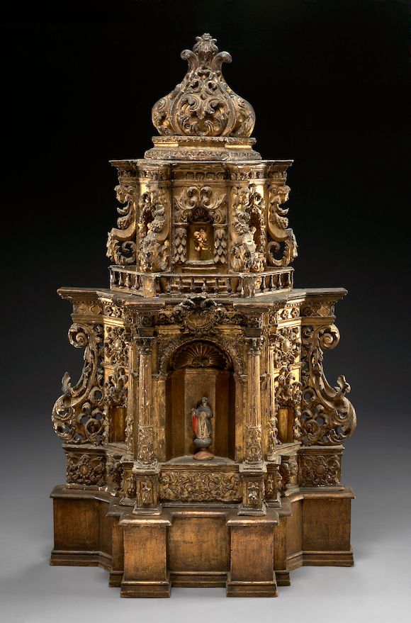 Bonhams : An Italian Rococo giltwood retablo