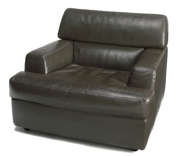 Bonhams : An Italian brown leather upholstered club chair