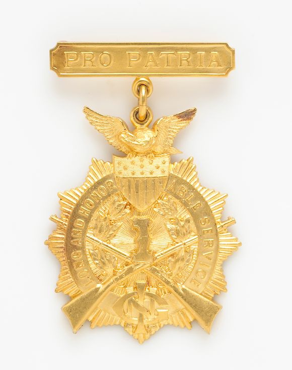 Bonhams : A unique Illinois National Guard long service medal in solid gold