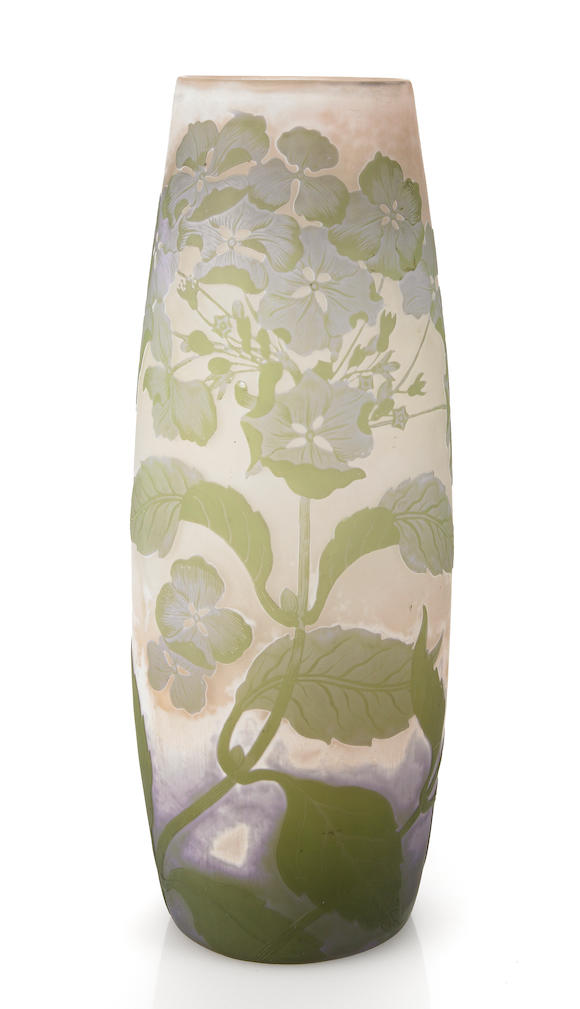 Bonhams A Gallé Cameo Glass Hydrangea Vase
