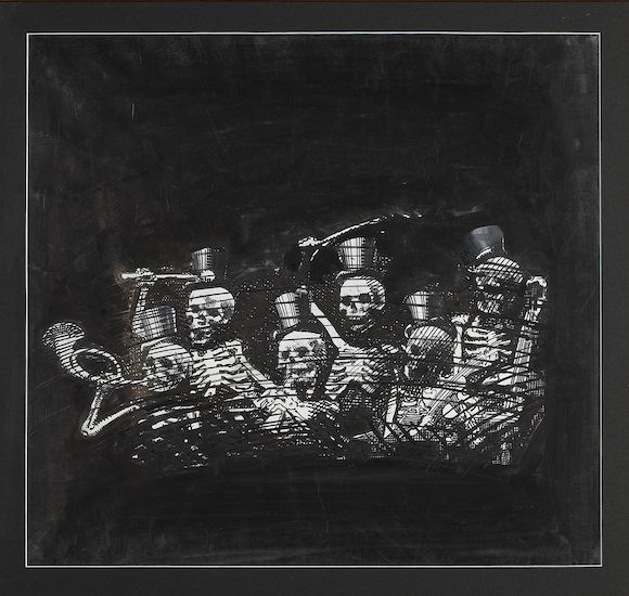 Bonhams : Rick Griffin: Grateful Dead - Skeleton Band, possibly late 1980s,