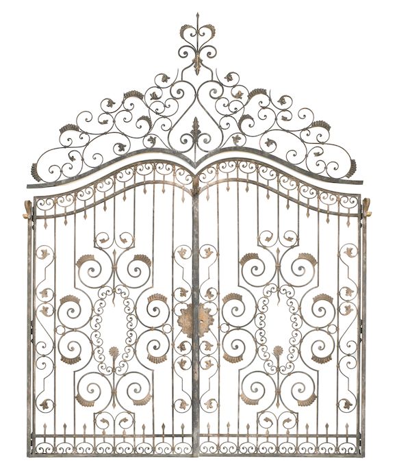 Bonhams : A pair of Neoclassical style painted iron gates
