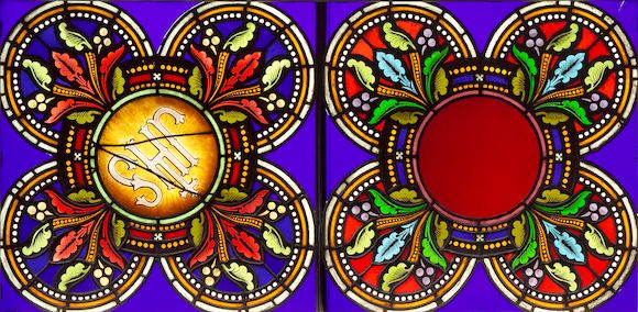 Bonhams : A group of four French Gothic Revival stained and leaded ...