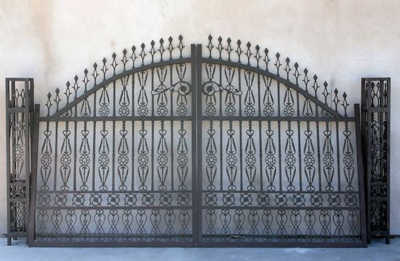 Bonhams : A pair of Neoclassical style painted iron gates