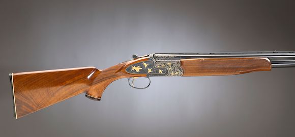 Bonhams : A 12 gauge gold inlaid Nikko Grandee Custom over/under ...
