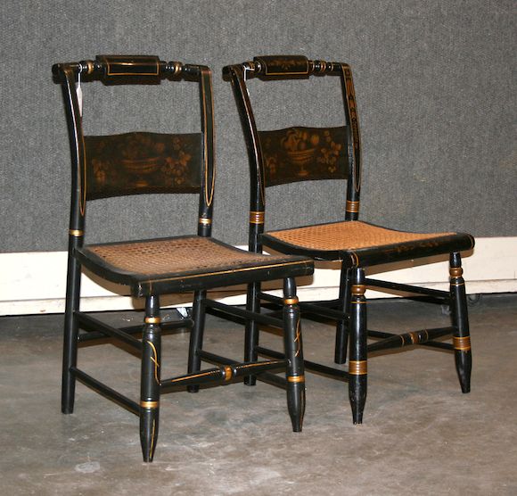 Bonhams : A pair of Federal 'fancy' side chairs