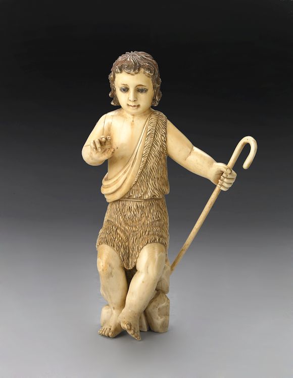 Bonhams : A Goanese carved ivory figure of St. John