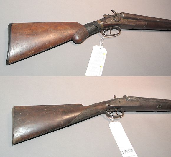 Bonhams : A lot of two 19th century double barrel shotguns
