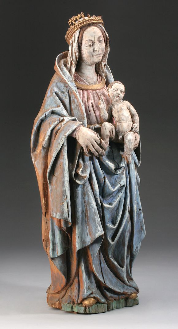 Bonhams : A Northern European Baroque polychrome and giltwood figure of ...
