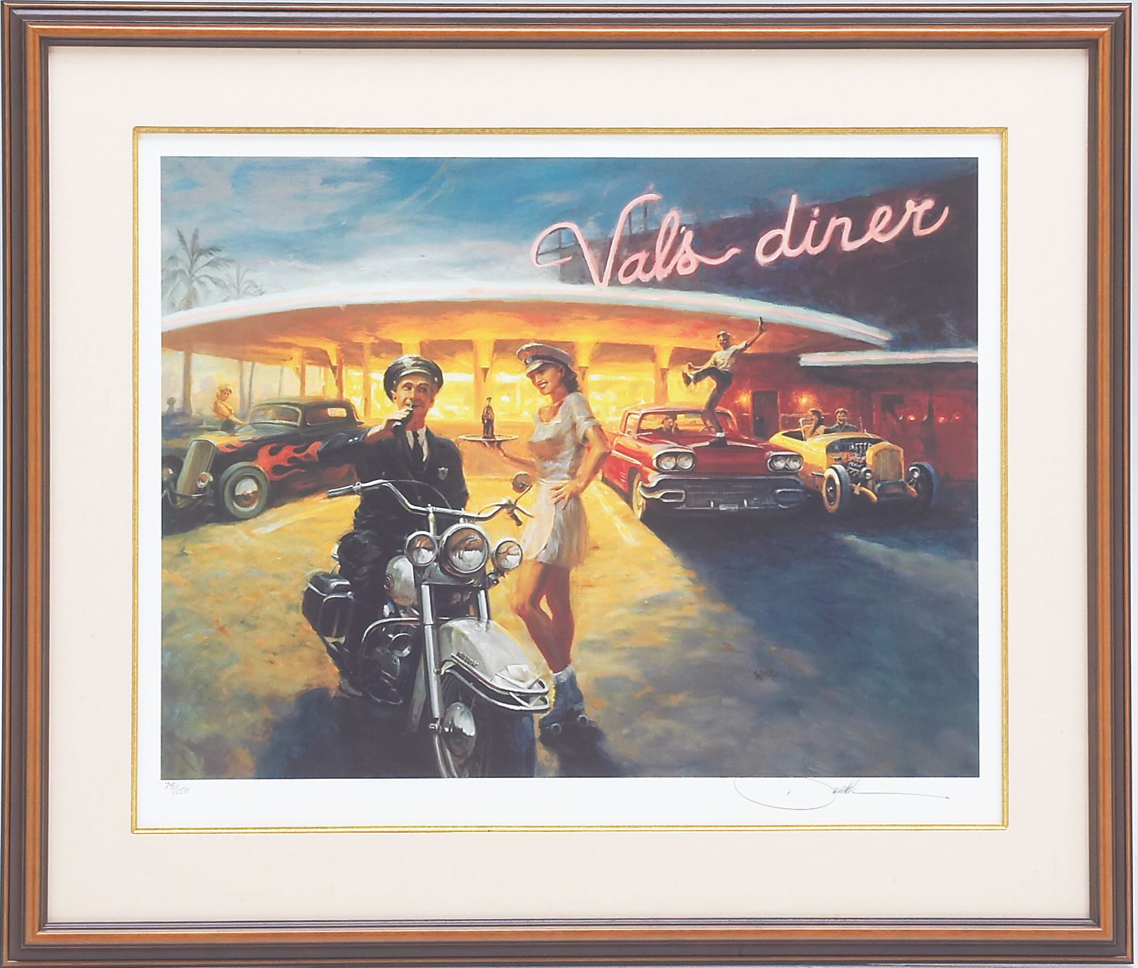 Bonhams Cars : 'Val's Diner' after David Uhl, 22 1/2 x 28in