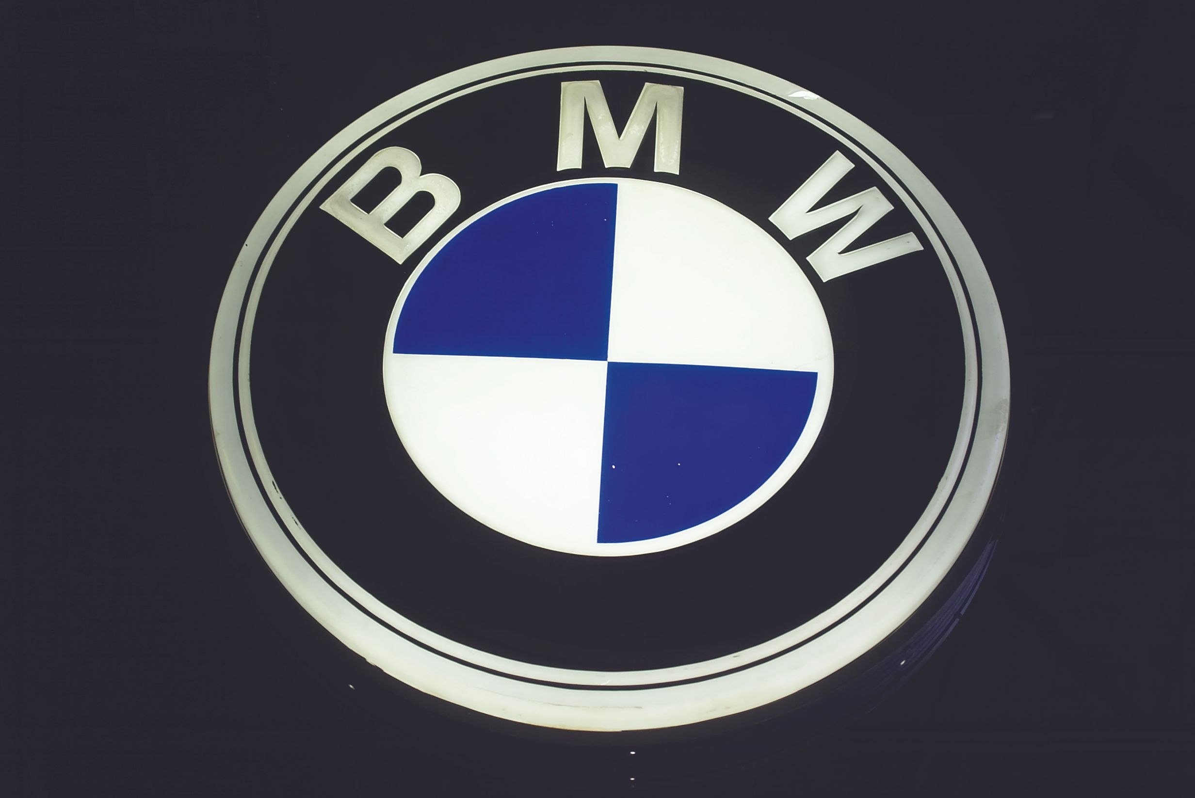 Bonhams Cars : An illuminated BMW display sign, 48 x 11in