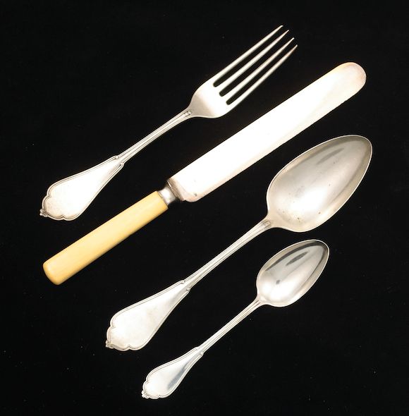 Bonhams : Silver Gothic Partial Flatware Set by Koehler & Ritter with ...