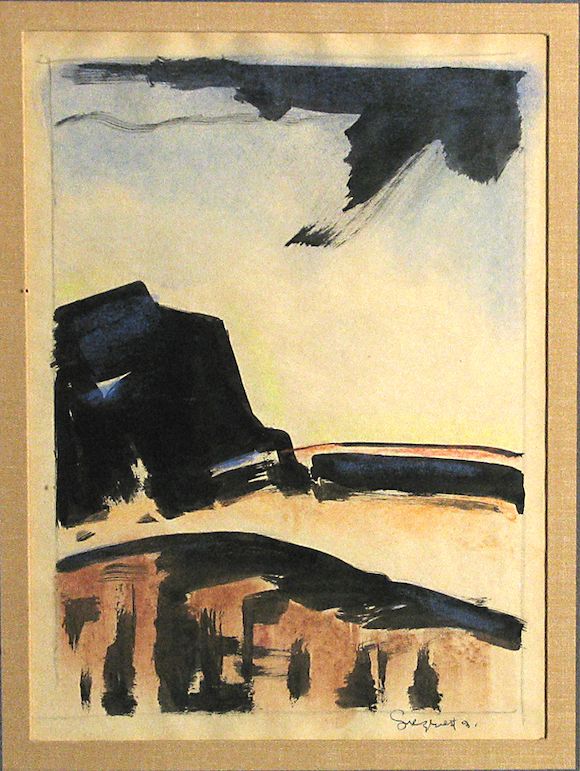 Bonhams : Louis Siegriest (American, 1899-1989) Desert Rocks and Storm ...
