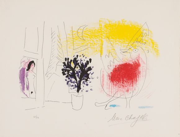 Bonhams : Marc Chagall (Russian/French, 1887-1985); Le Coq Rouge;
