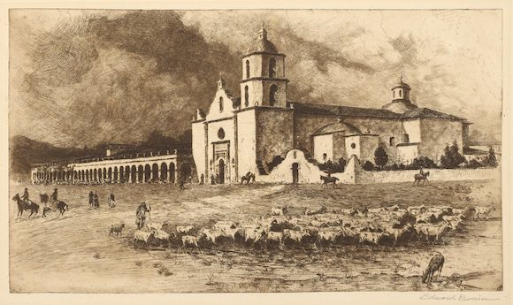 Bonhams : Edward Borein (American, 1872-1945); Arizona Roundup; The ...
