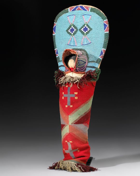 Bonhams : A Shoshone beaded model cradle