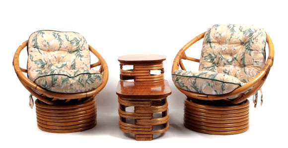 Bonhams : An assembled group of rattan furniture in the manner of Paul ...