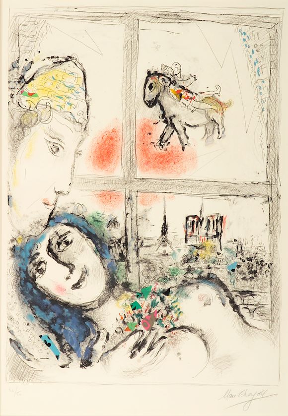 Bonhams : Marc Chagall (Russian/French, 1887-1985); Paris from My Window;